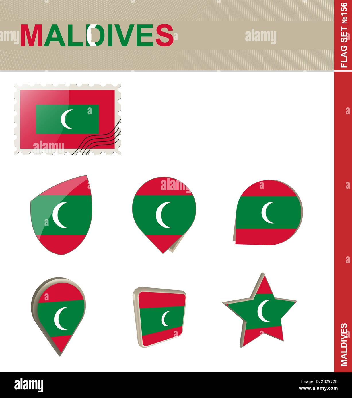 Maldives Flag Set, Flag Set #156. Vector Stock Vector Image & Art - Alamy
