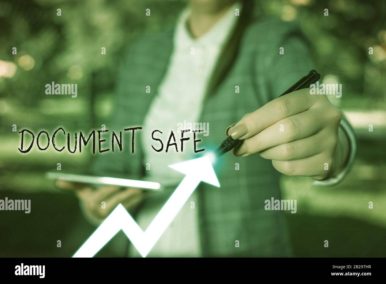 Writing note showing Document Safe. Business concept for keep your ...