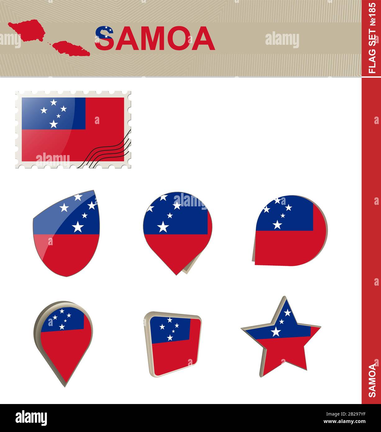 Samoa Flag Set, Flag Set #185. Vector Stock Vector Image & Art - Alamy
