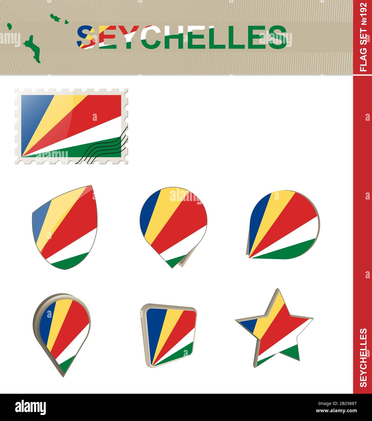Seychelles Flag Set, Flag Set #192. Vector Stock Vector Image & Art - Alamy