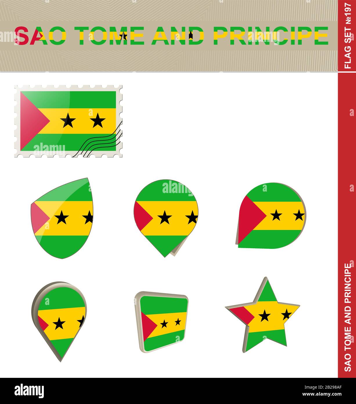 Sao Tome and Principe Flag Set, Flag Set #197. Vector Stock Vector ...