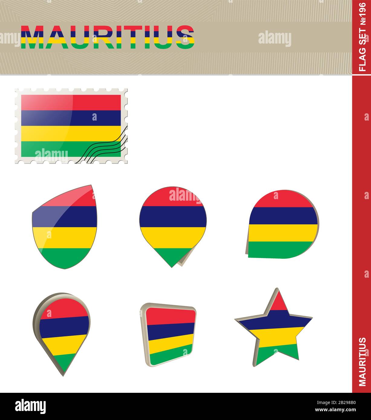 Mauritius Flag Set, Flag Set #196. Vector Stock Vector Image & Art - Alamy