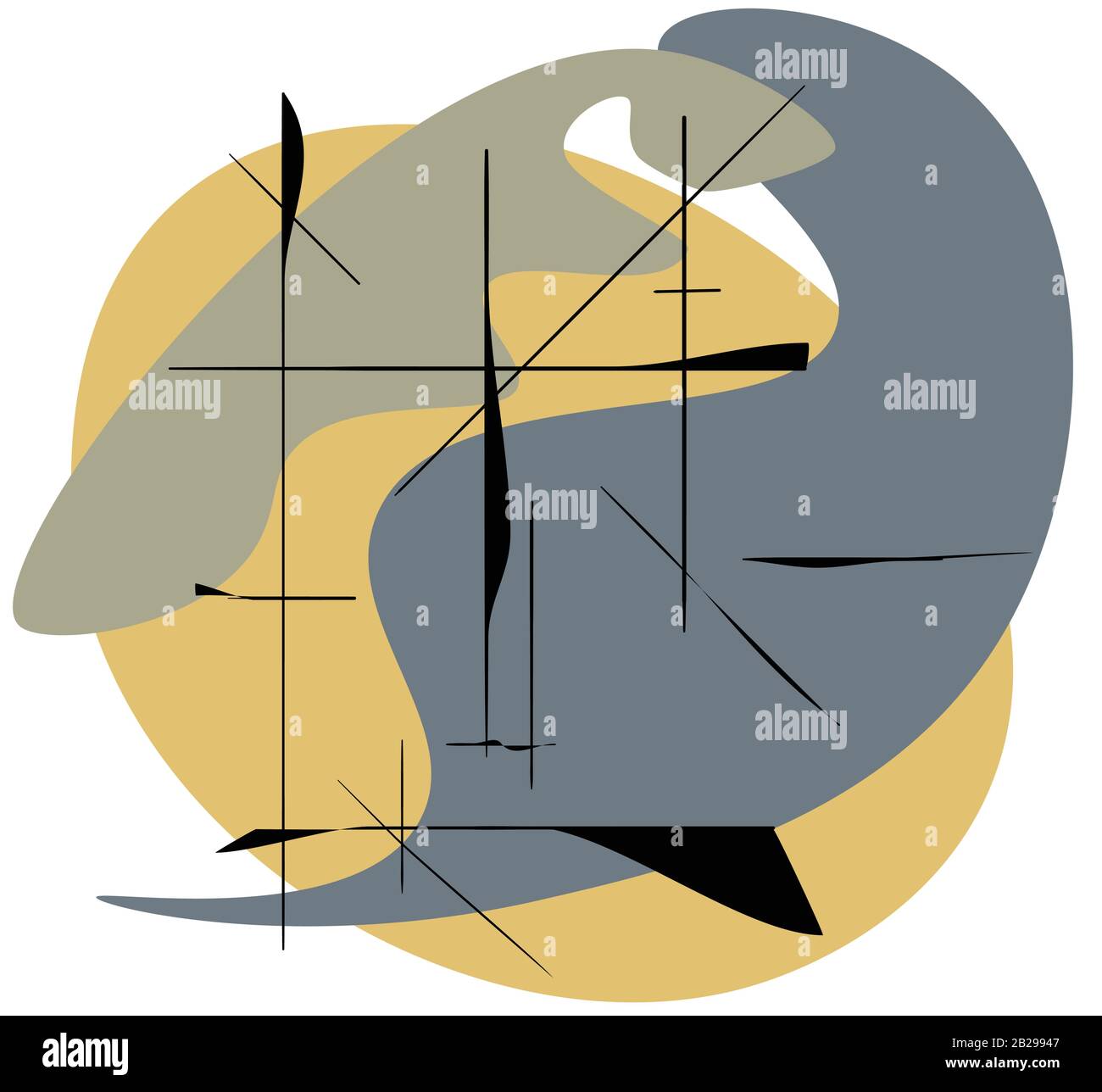 Vector composition of geometric shapes and lines in surrealism style ...