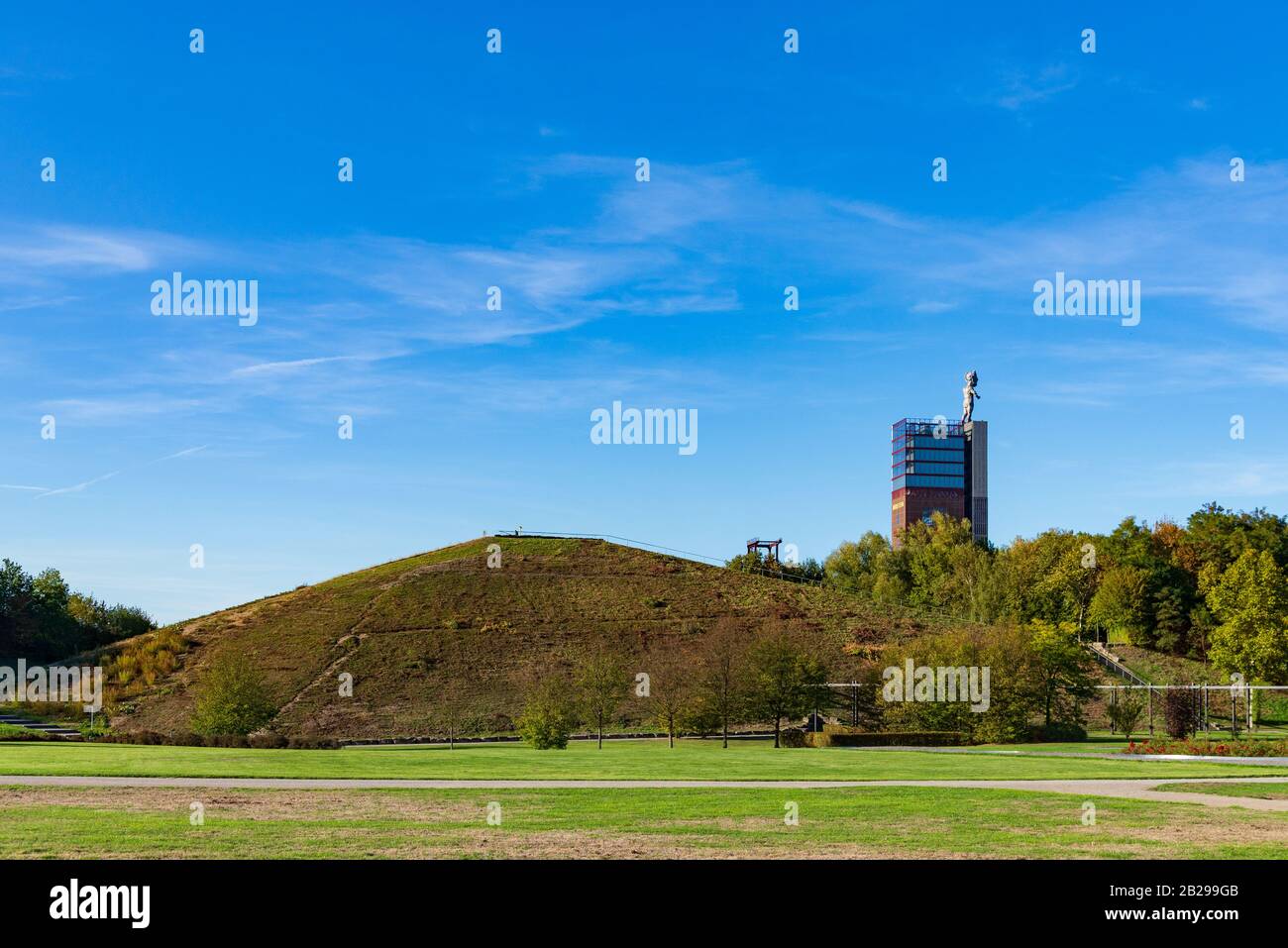 Scenery of Nordstern park, former coal mine area, consisted of various ...