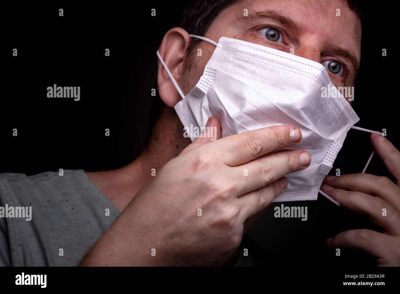 Sick man put in hand hi-res stock photography and images - Alamy