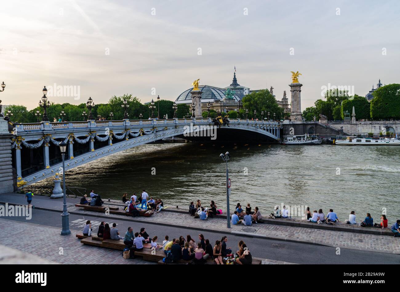Beautiful street and bridge somewhere in Paris France Stock Photo - Alamy