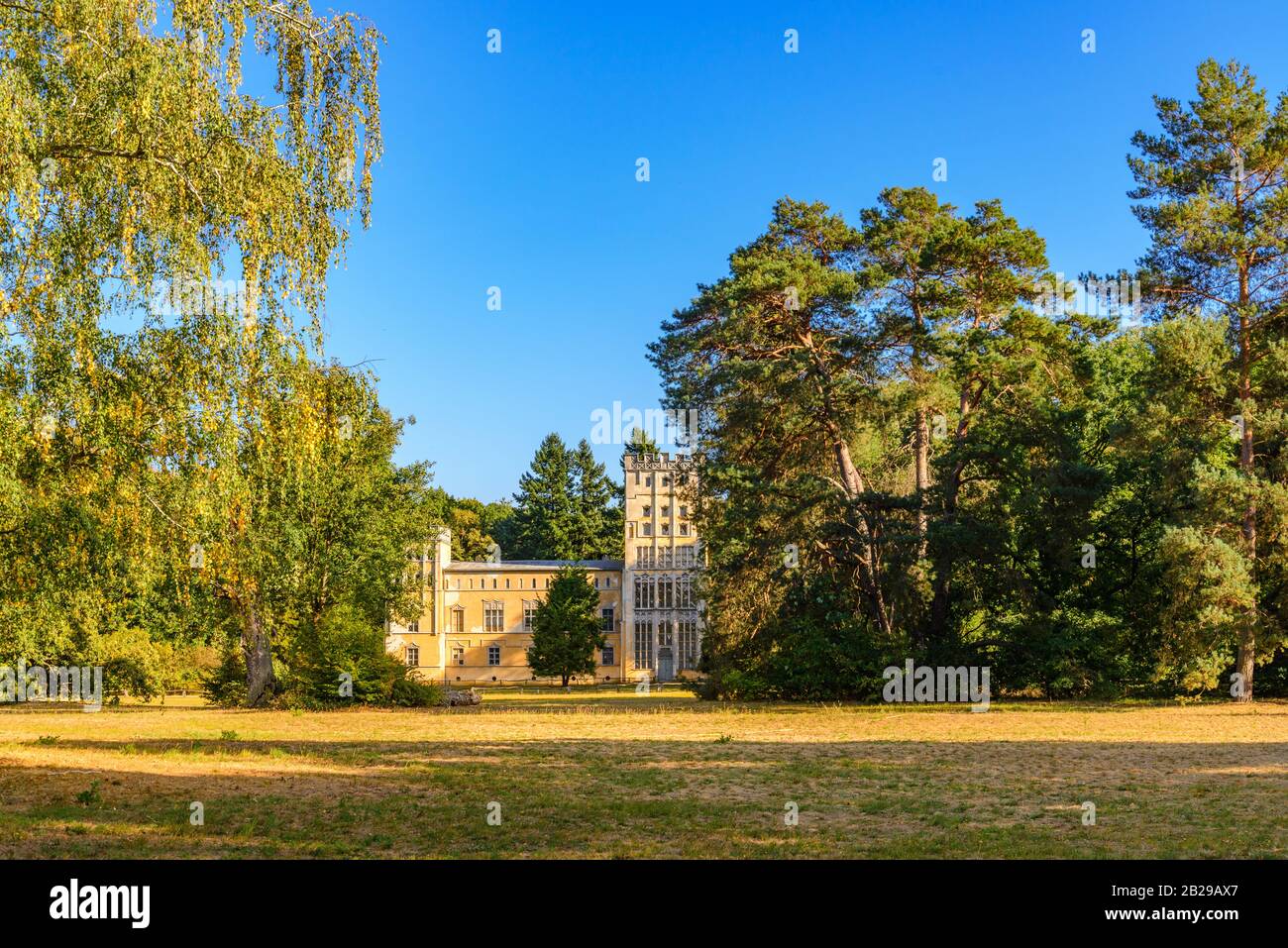 Scenery of the house, Kavaliershaus, surrounded by tree at Pfaueninsel ...