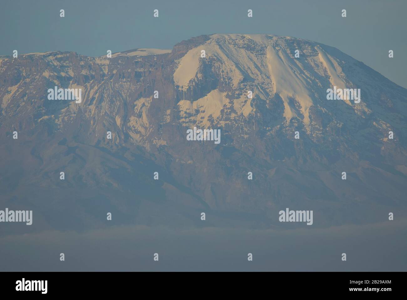 Mt Kilimanjaro with Kibo peak, the highest mountain in Africa Stock ...