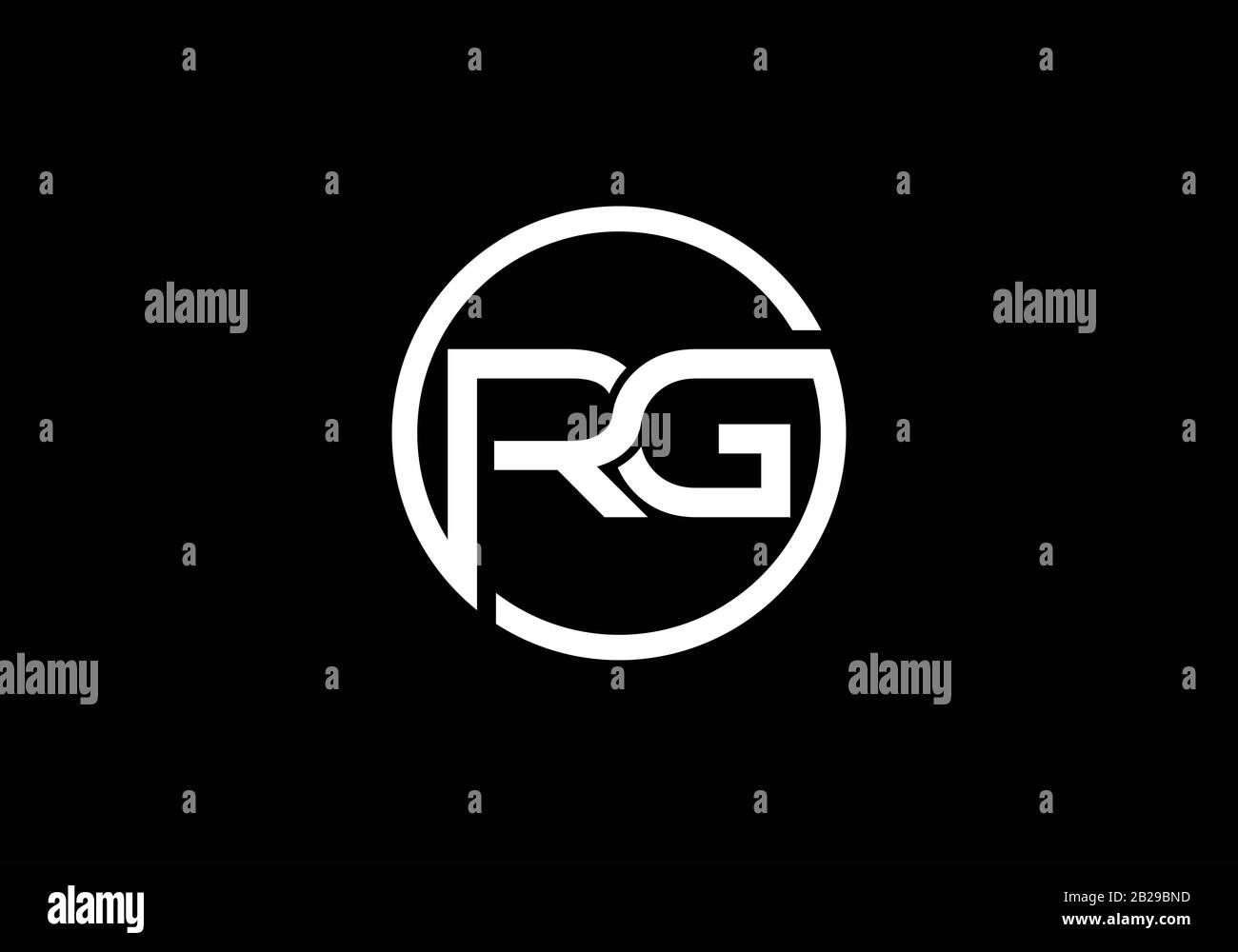 Initial R and G letter logo design, Creative Minimalist Letters Vector ...