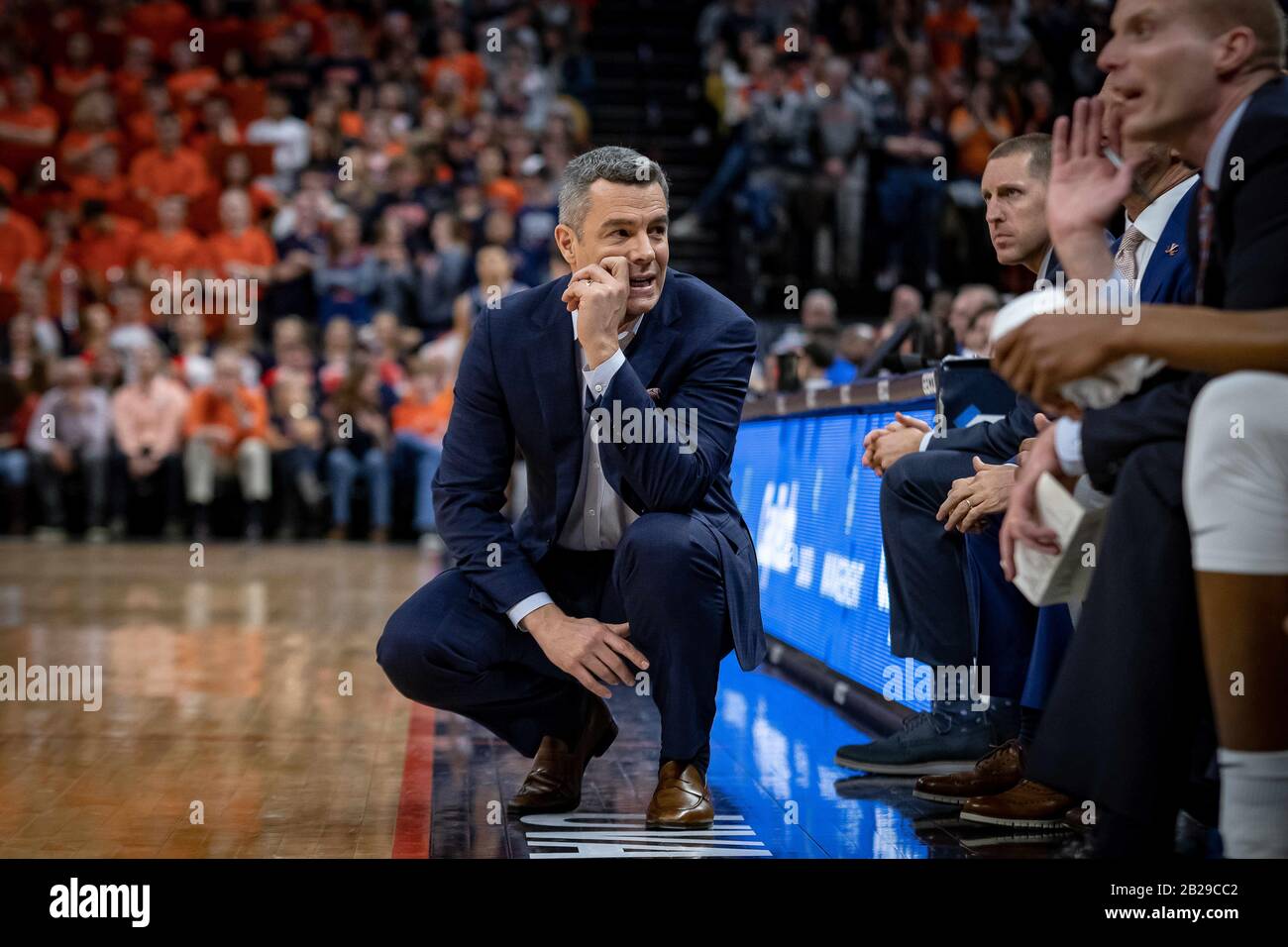 Virginia Head Coach Tony Bennett. 29th Feb, 2020. during the NCAA ...