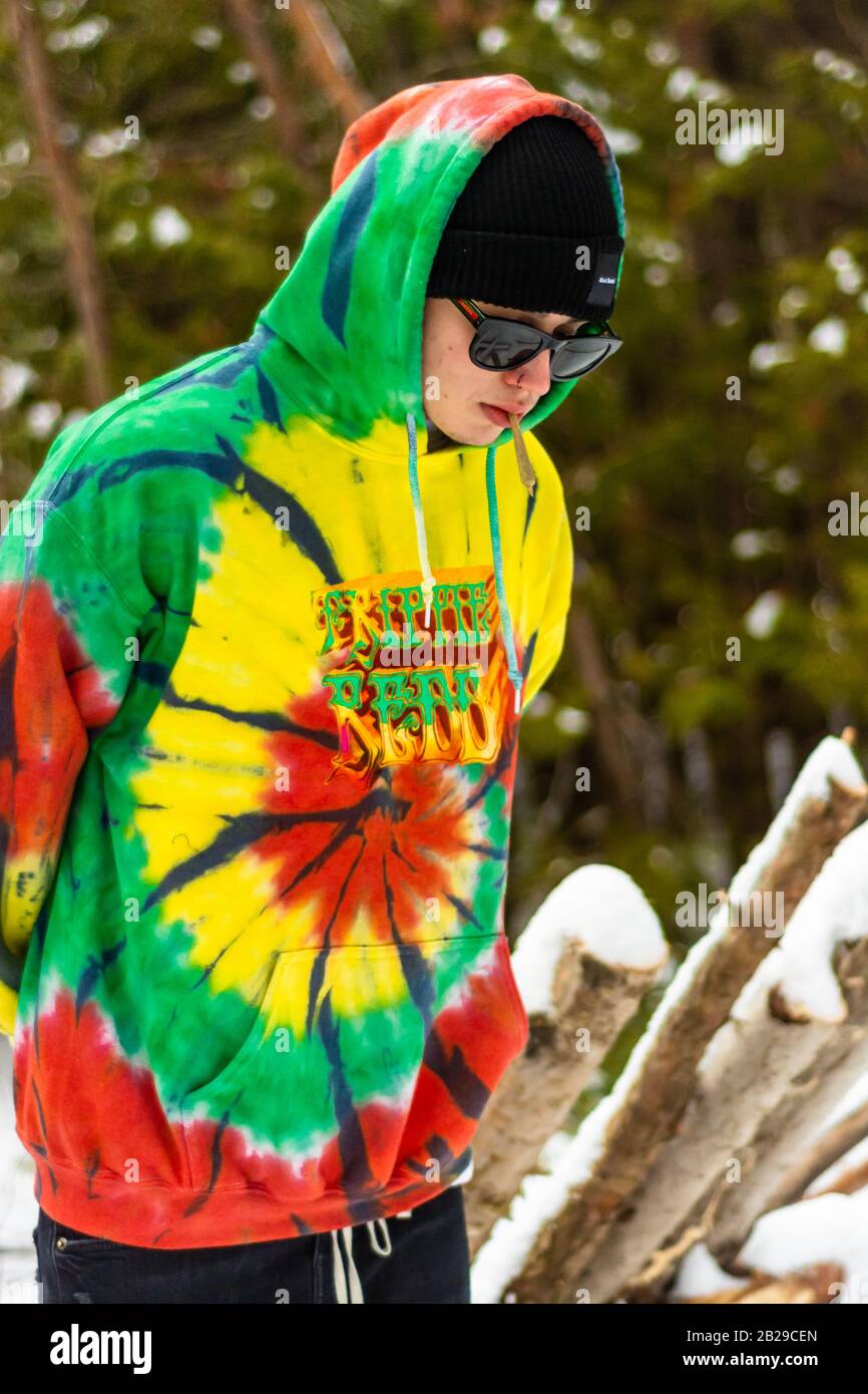 Male model modeling hoody and shirt Stock Photo - Alamy