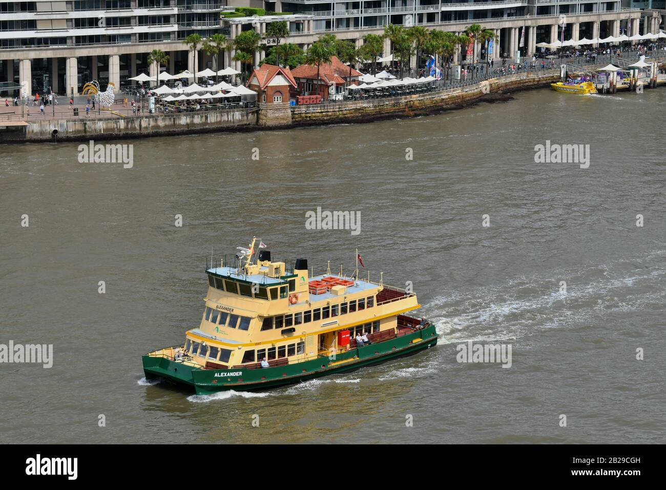 Sydney, NSW, Australia - February 10, 2020: The iconic green and yellow ...