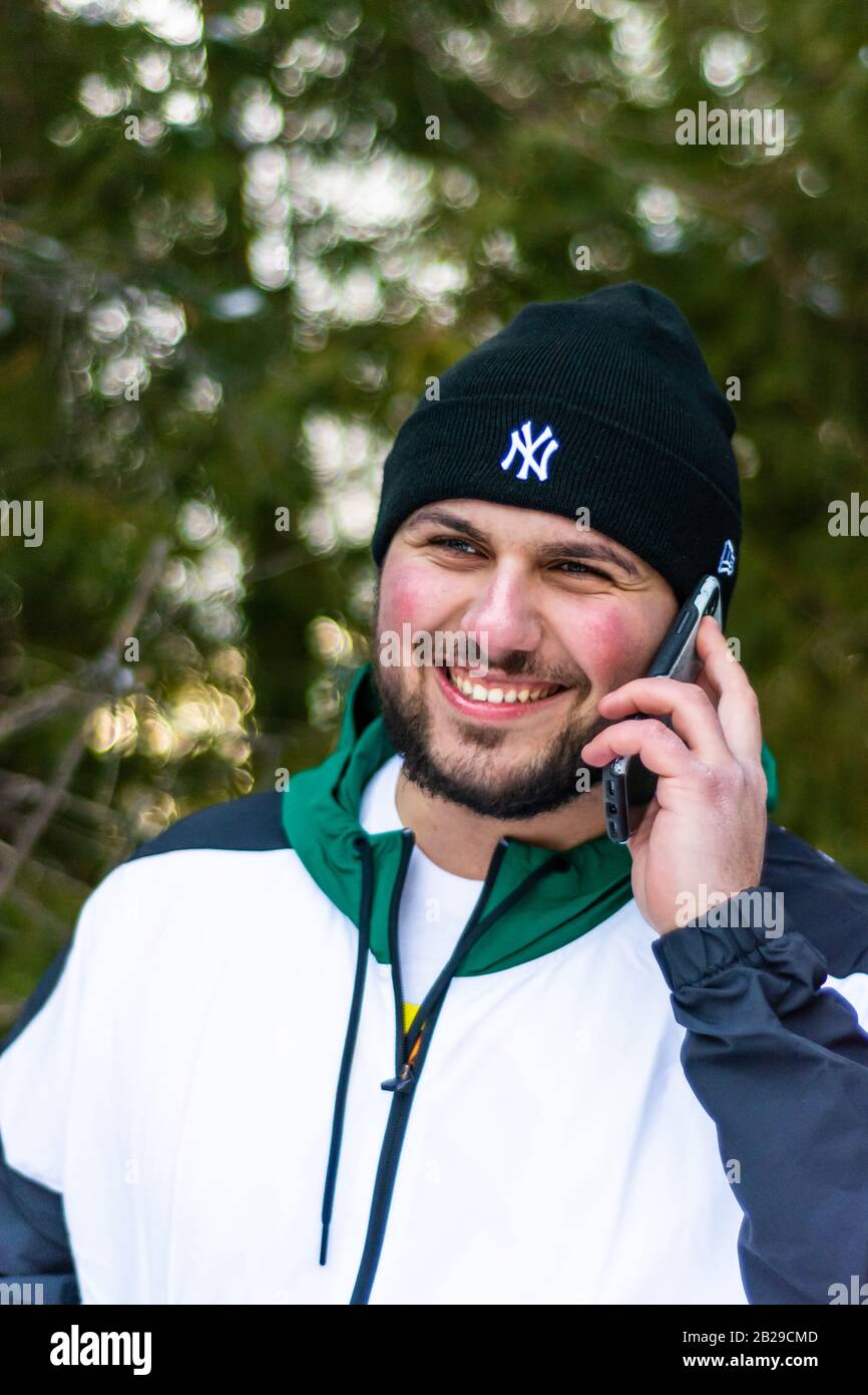 Male model modeling hoody and shirt Stock Photo - Alamy