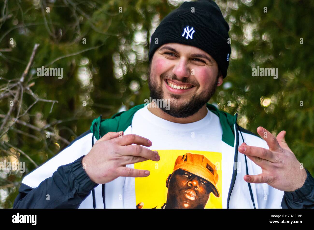 Male model modeling hoody and shirt Stock Photo - Alamy