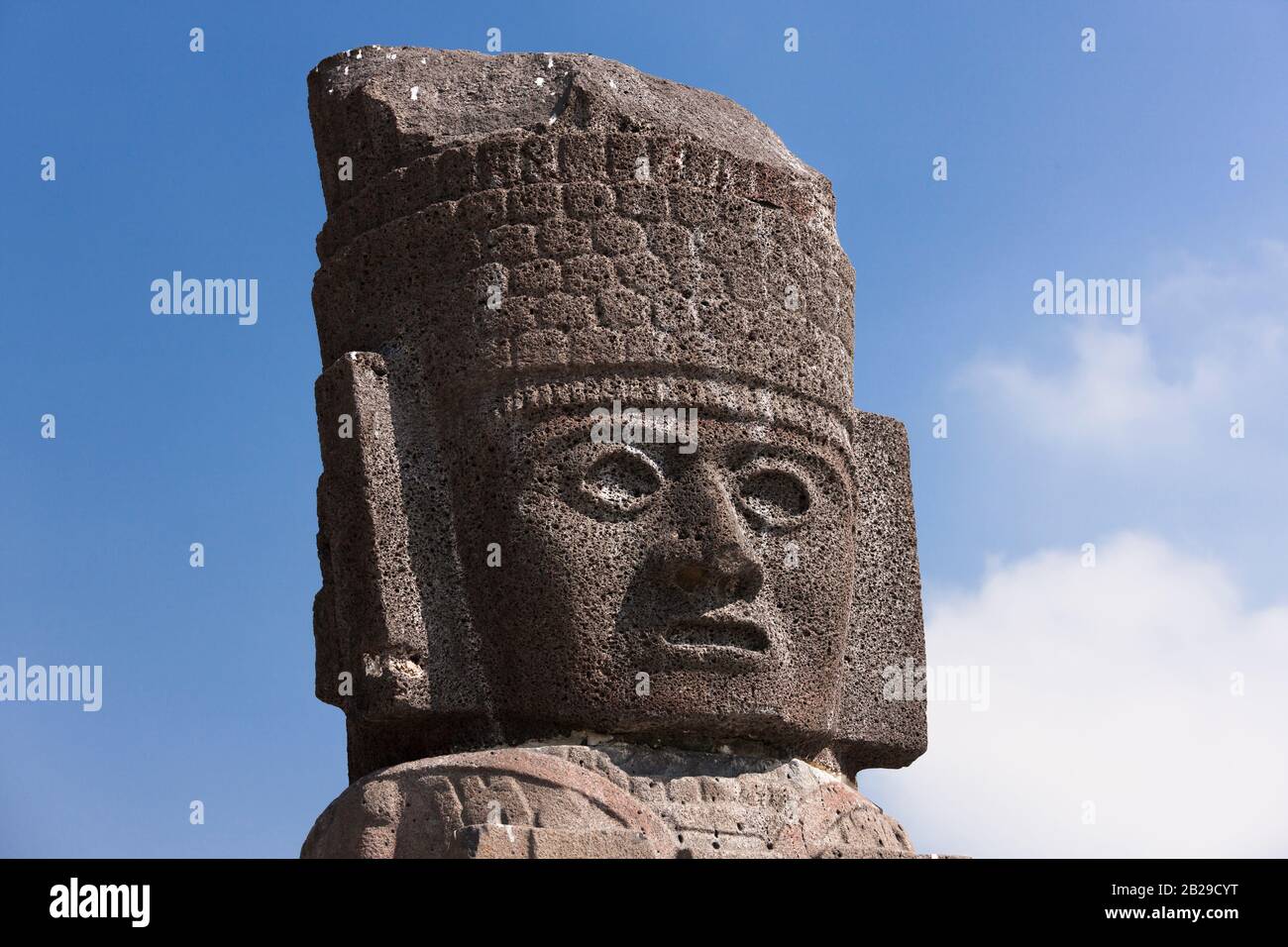 Stone figures of Toltec warriors, Pyramid of Quetzalcoatl, Tula ...