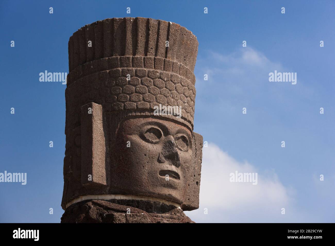 Stone figures of Toltec warriors, Pyramid of Quetzalcoatl, Tula ...