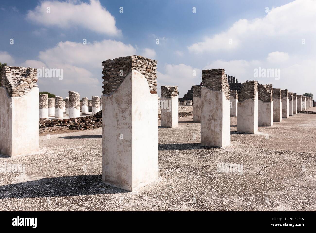 Colunms of pyramid, Tula archaeological site, Toltec archaeological ...