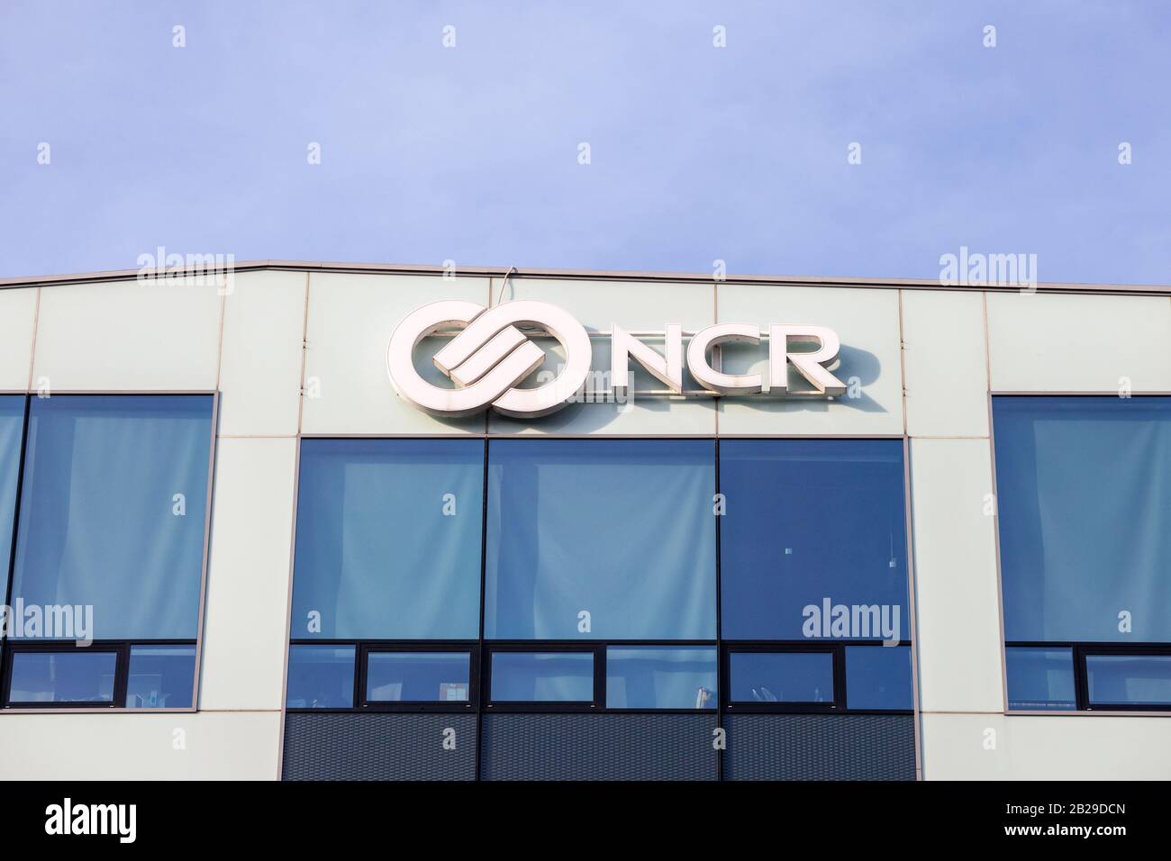 PRAGUE, CZECHIA - NOVEMBER 1, 2019: NCR Corporation logo on their main ...