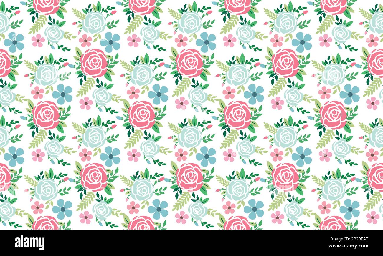 Beautiful spring flower, with leaf and floral pattern background design ...
