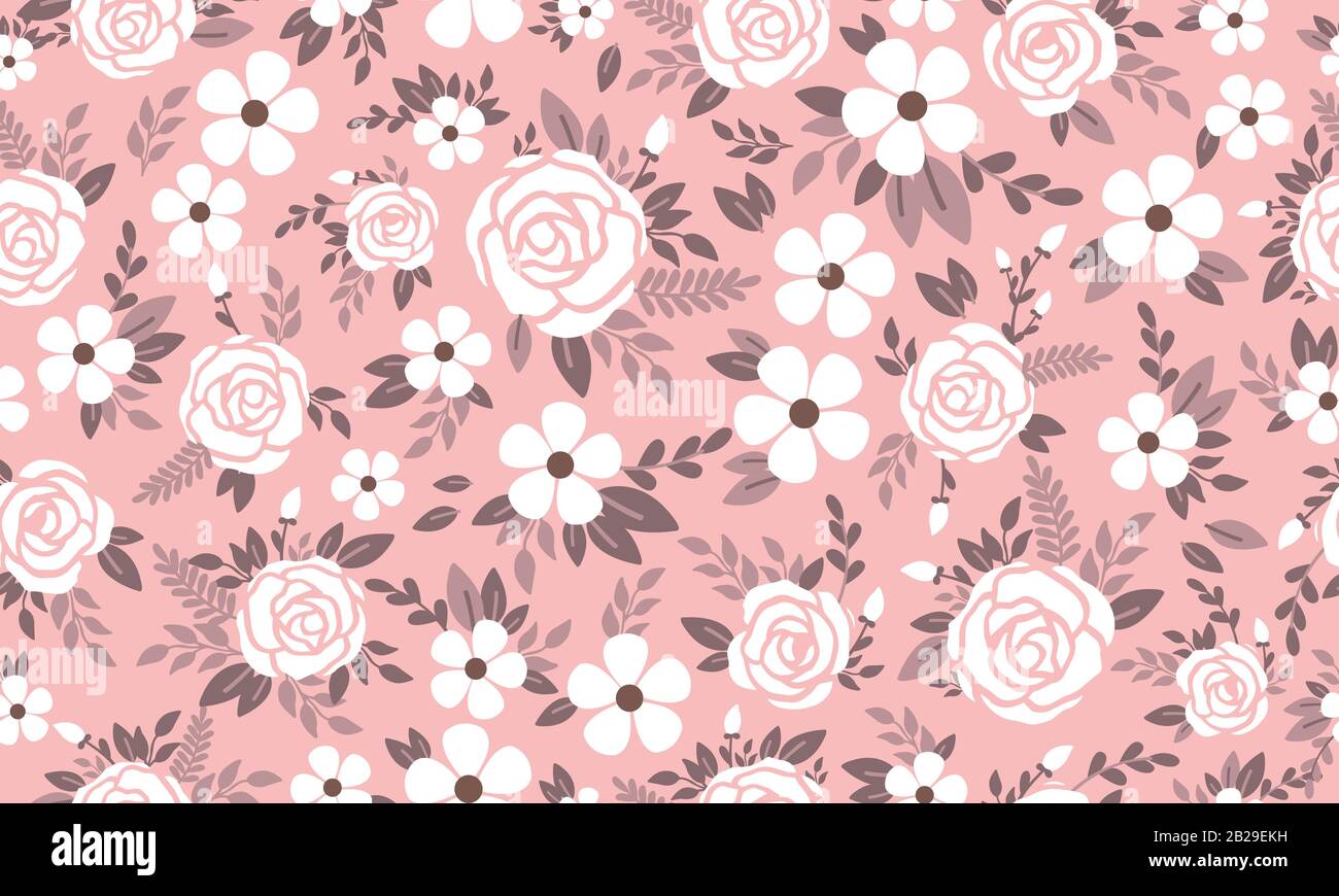 Template design for spring, with leaf and flower modern pattern ...
