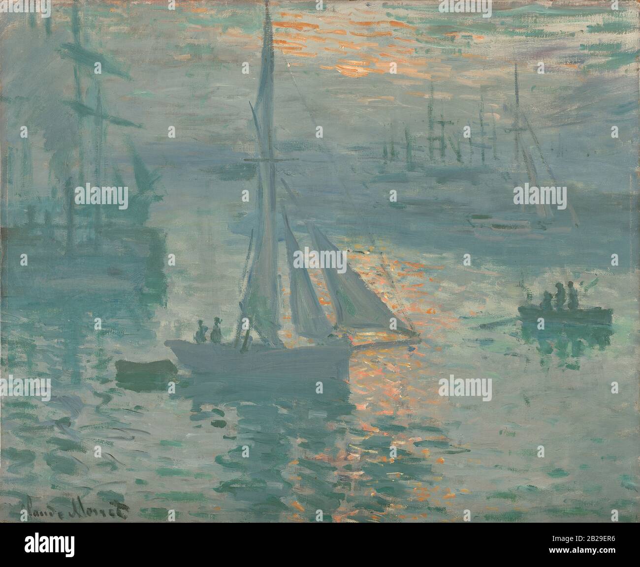 Sunrise (Marine) (1873) Painting by Claude Monet - Very high resolution ...
