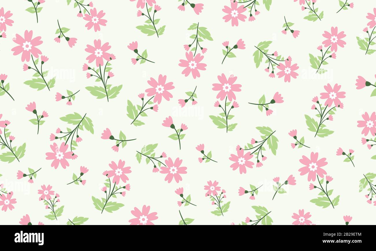 Floral pattern background for spring, with beautiful leaf and floral ...