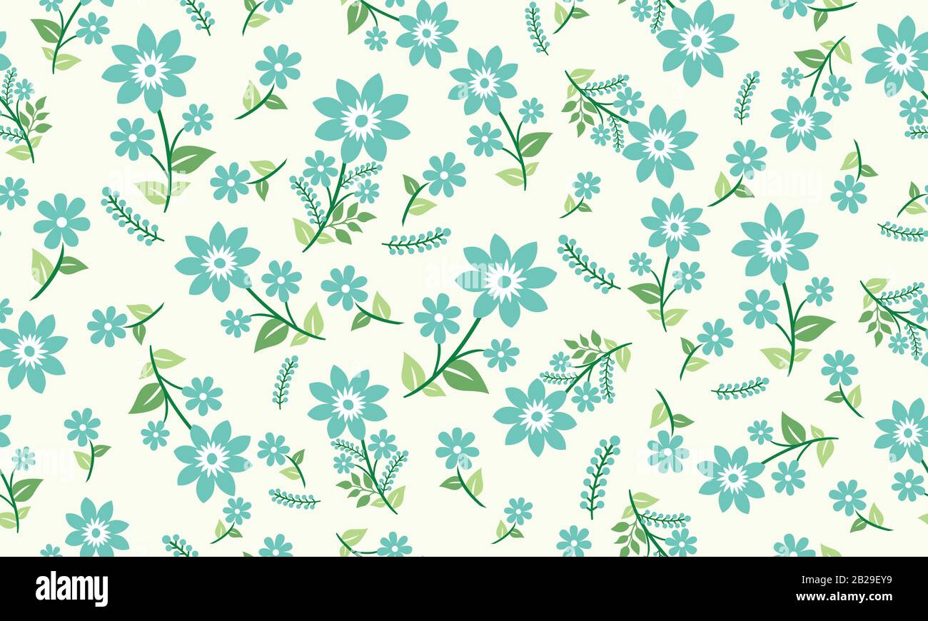 Simple flower pattern background for spring, with leaf and floral decor ...