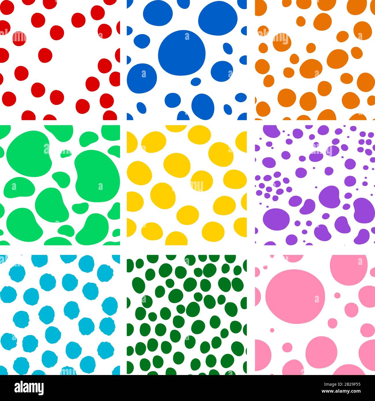 This is a illustration of Hand-painted polka dot pattern variation ...