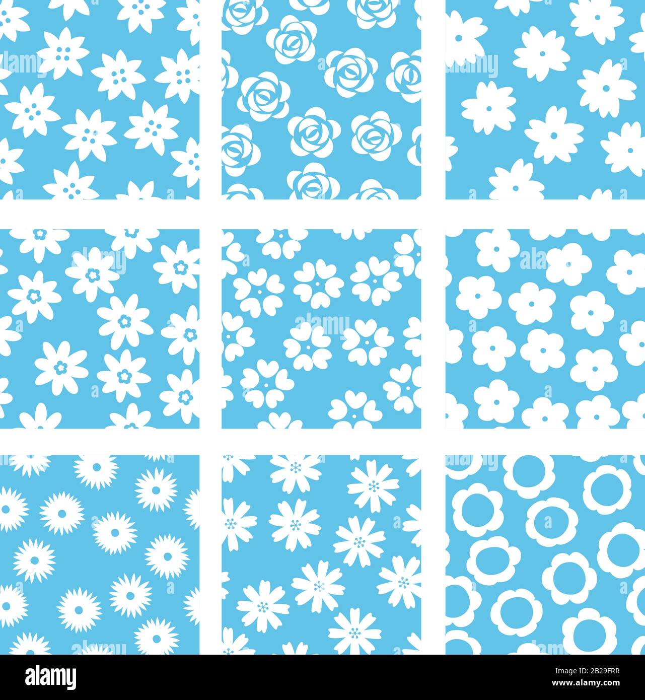 This is a illustration of Hand-painted flower pattern variation Stock ...