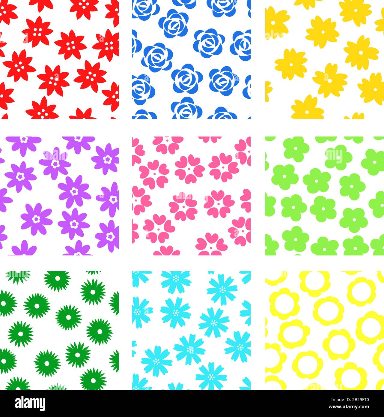 This is a illustration of Hand-painted flower pattern variation Stock ...