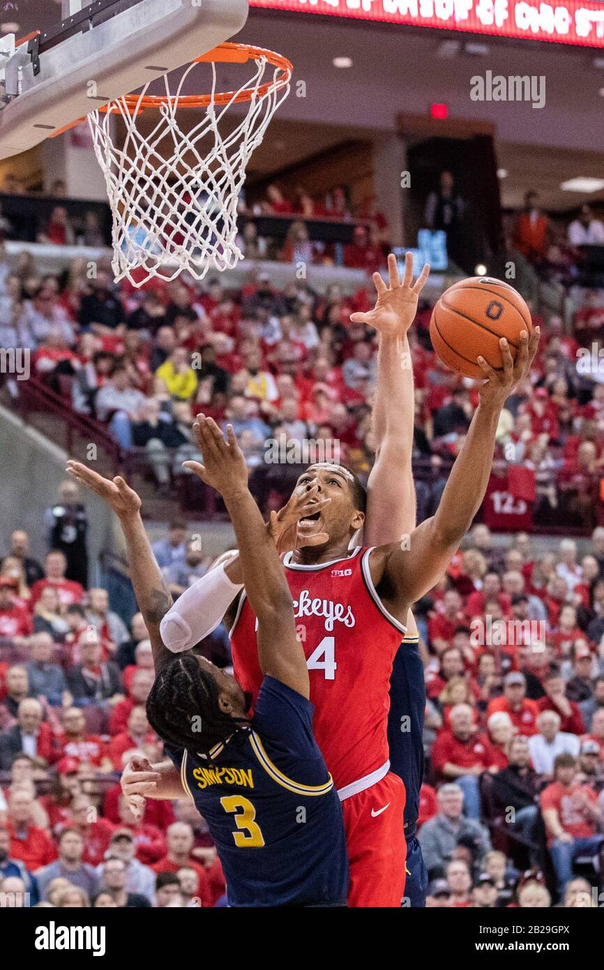 Columbus, Ohio, USA. 1st Mar, 2020. Ohio State Buckeyes forward Kaleb ...