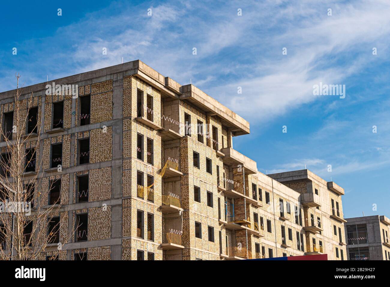 Brick wall in construction progress hi-res stock photography and images ...