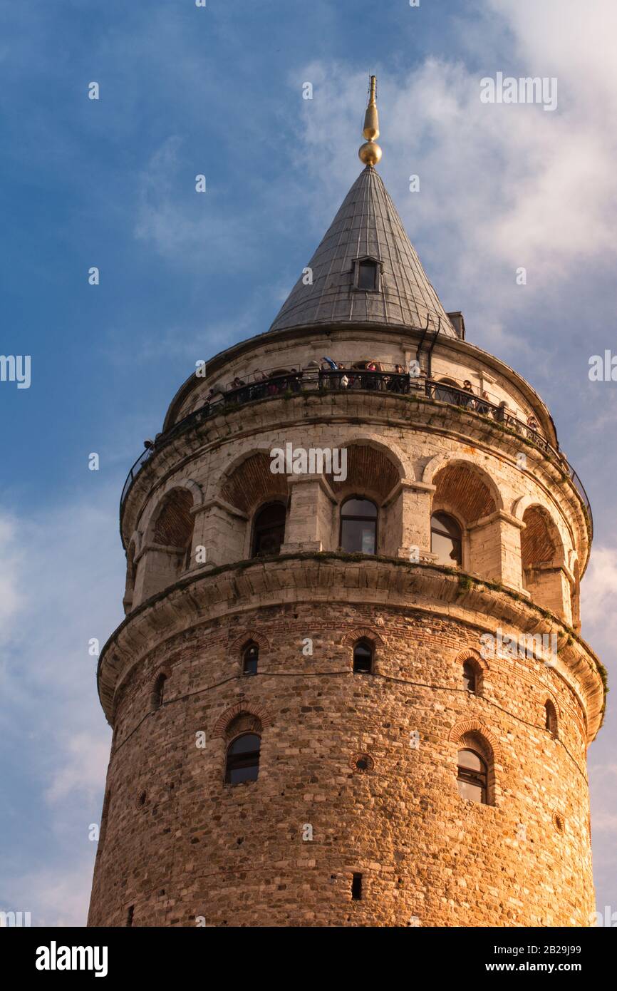 View of the Galata Tower from ancient times in Istanbul Stock Photo - Alamy
