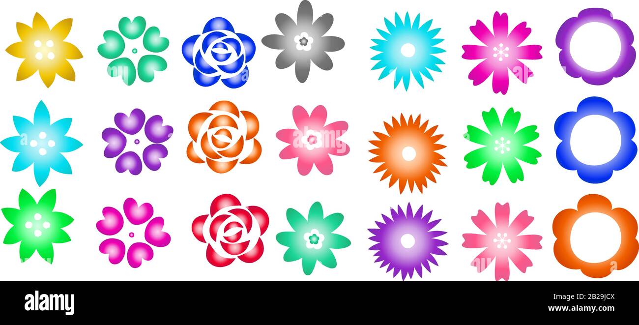 This is a illustration of Hand-painted simple flower shape variation ...