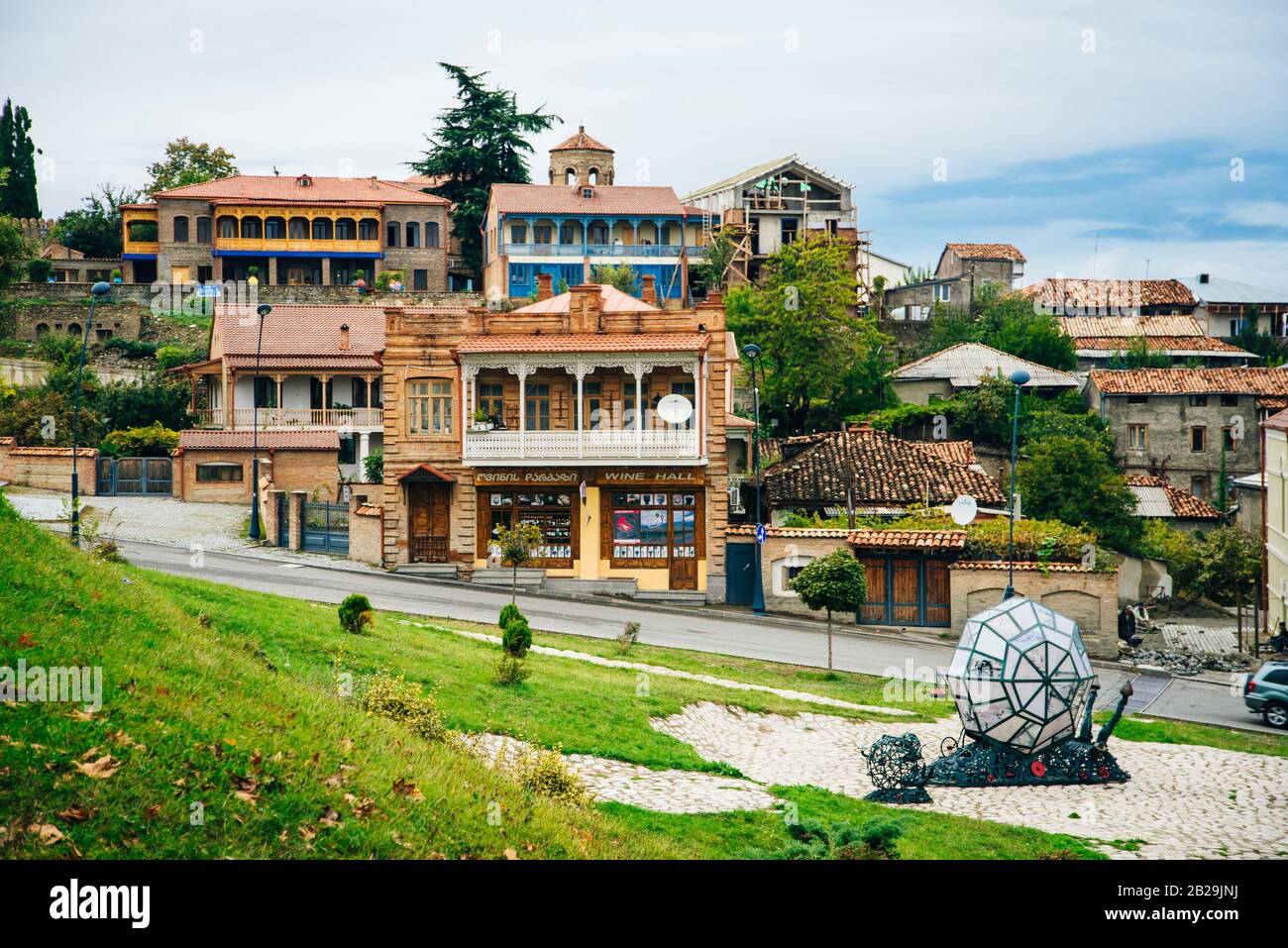 Telavi, Georgia - March 2019 Sculpture of Family of mechanical snails ...