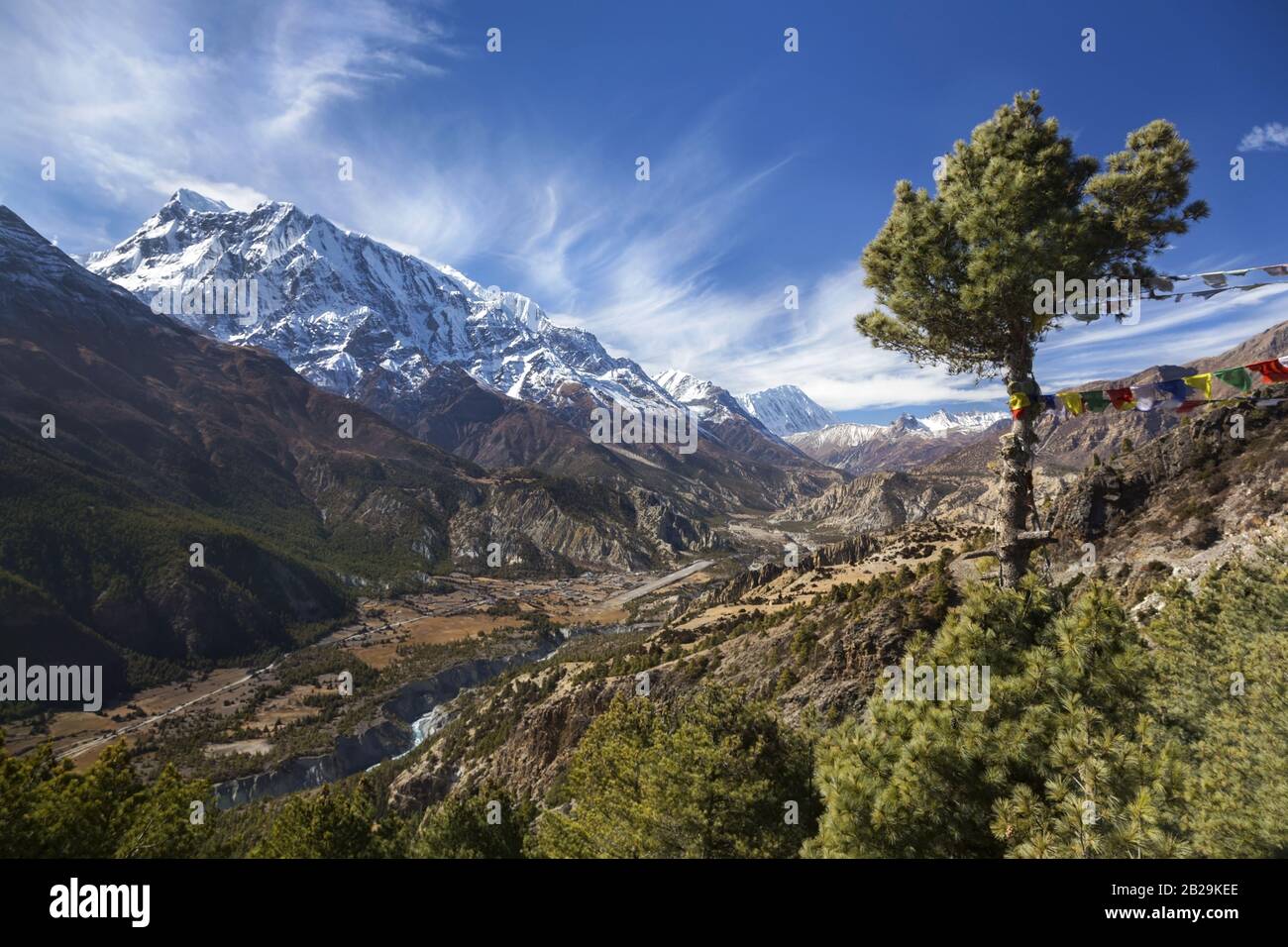 Scenic Annapurna Mountain Peak Range Landscape View from trekking route ...
