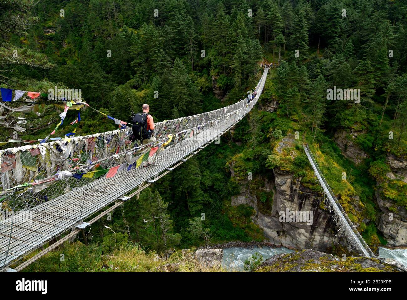 Suspension Bridge at Himalayan area in Nepal Stock Photo - Alamy