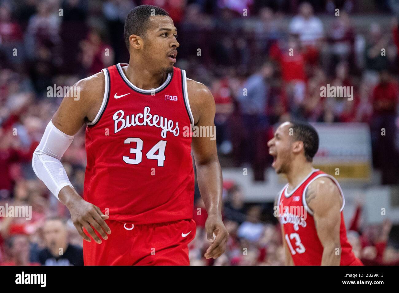 Columbus, Ohio, USA. 1st Mar, 2020. Ohio State Buckeyes forward Kaleb ...