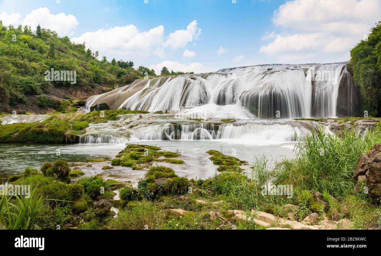 Doupotang Waterfall of the Huangguoshu Waterfall is located on the ...