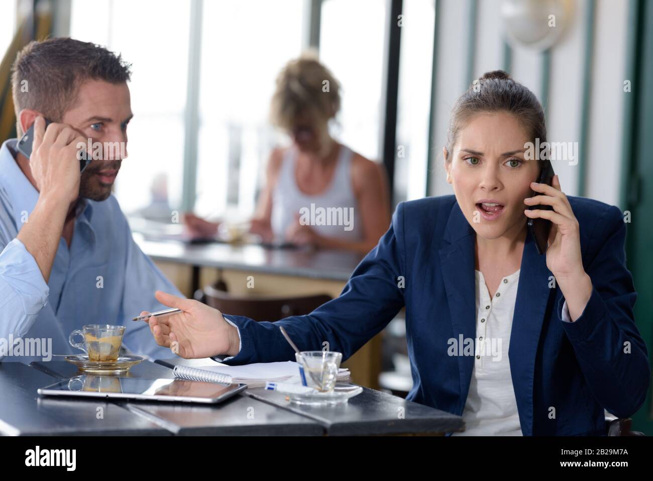 Frustrated wife on phone hi-res stock photography and images - Alamy