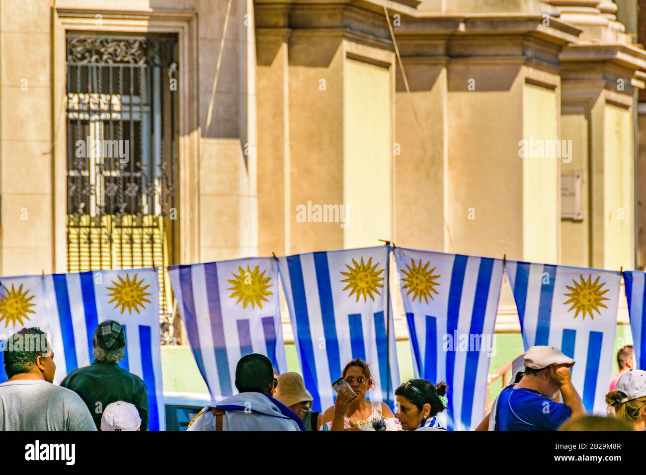 MONTEVIDEO, URUGUAY, MARCH - 2020 - Uruguayan flags on sale at street ...