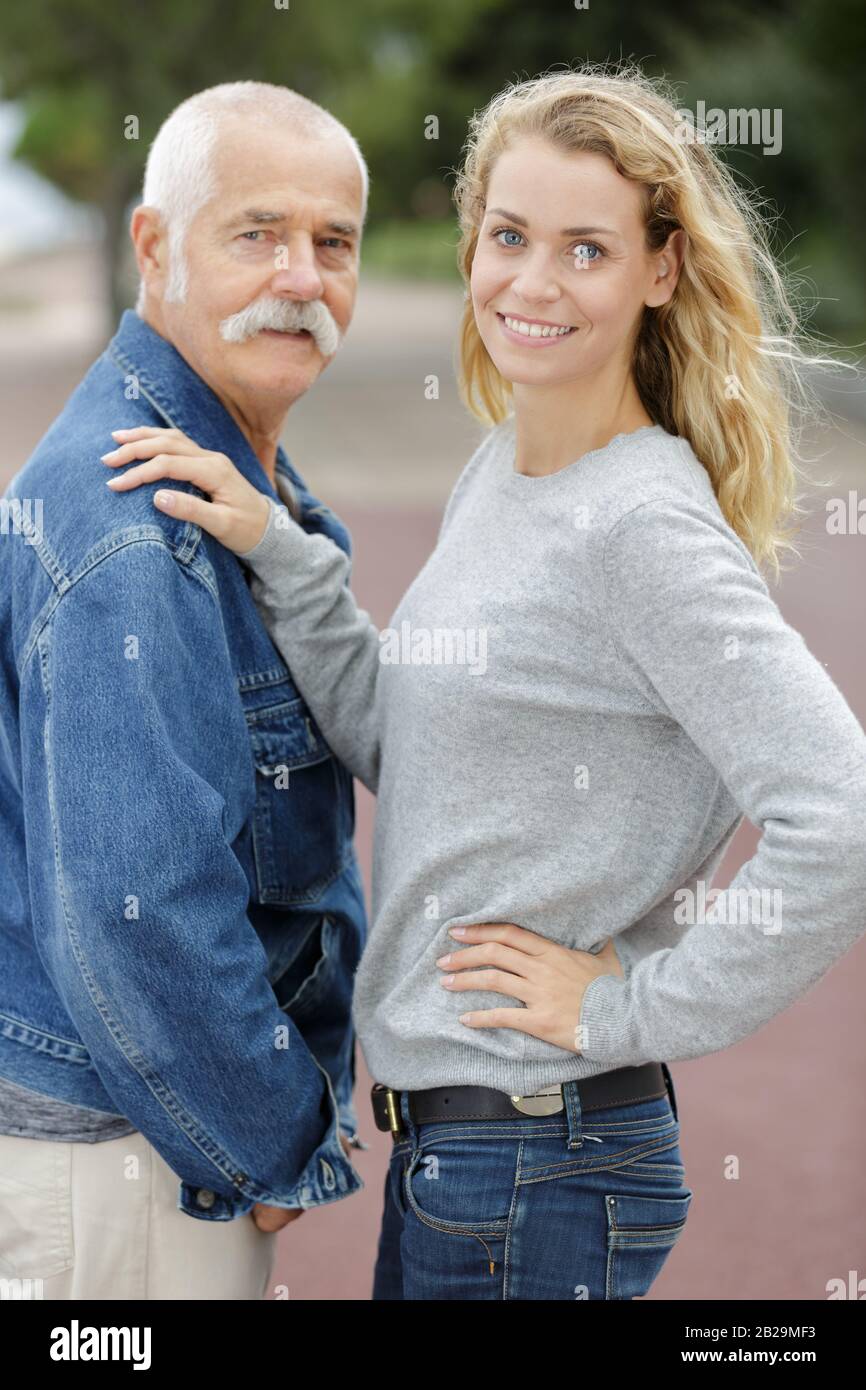 happy elderly father and his beautiful daughter Stock Photo - Alamy