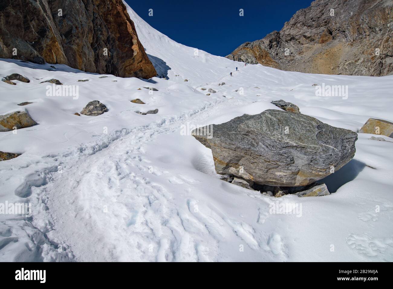Snow on the mountains of Himalayas in Nepal Stock Photo - Alamy
