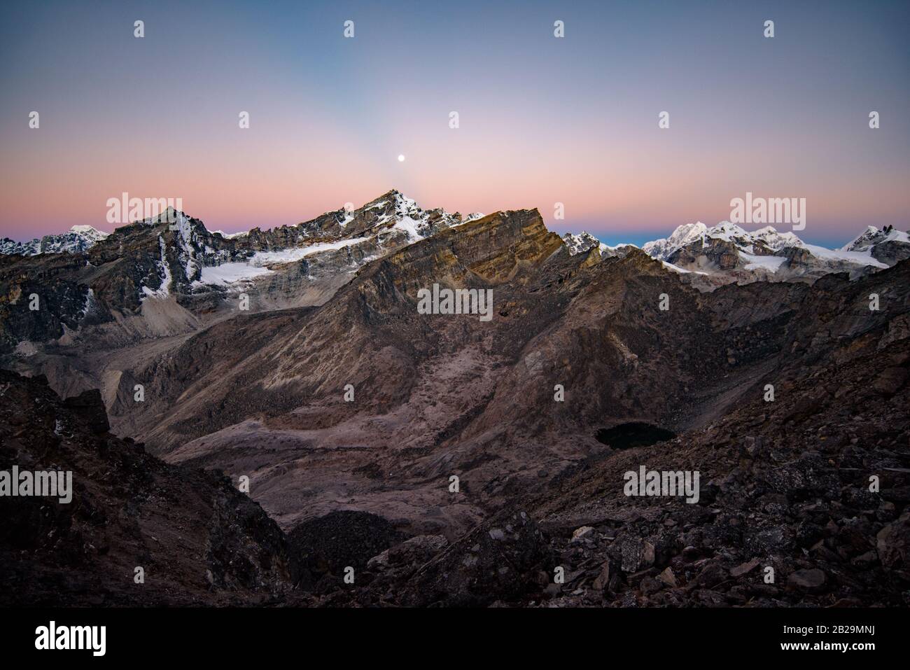 Snow mountains of Himalayas at sunrise time in Nepal Stock Photo - Alamy