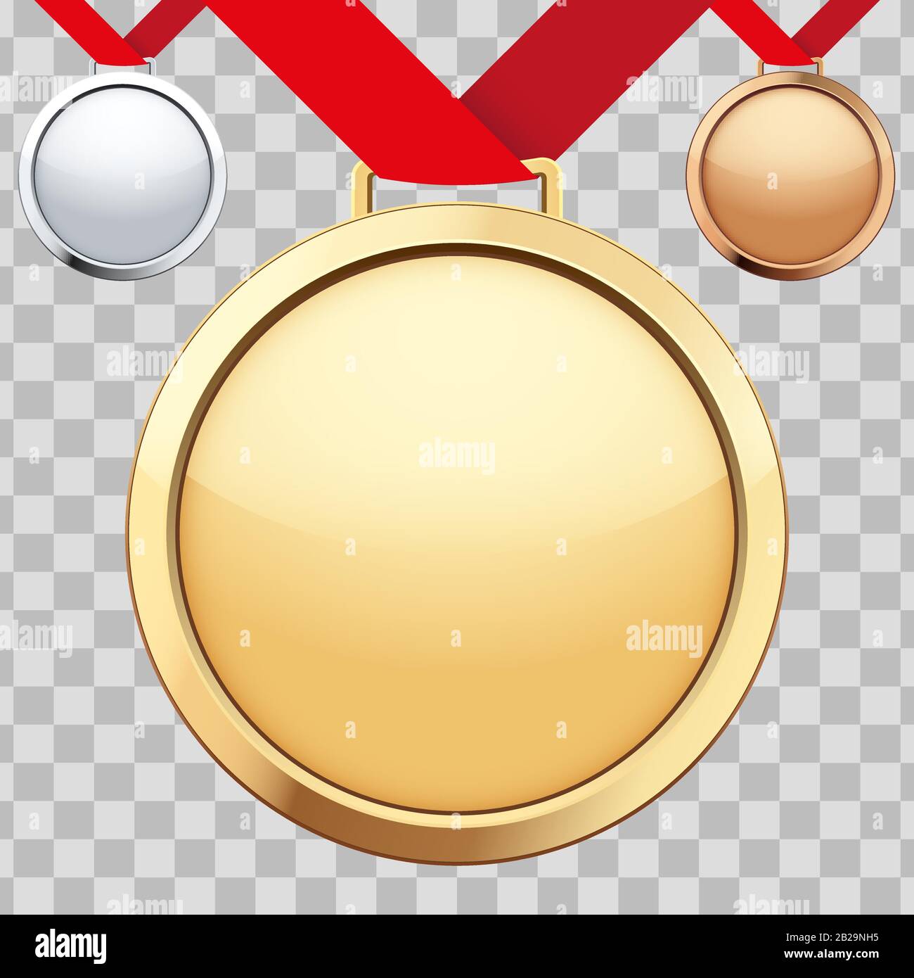 Silver and bronze medals with ribbon Stock Vector Images - Alamy
