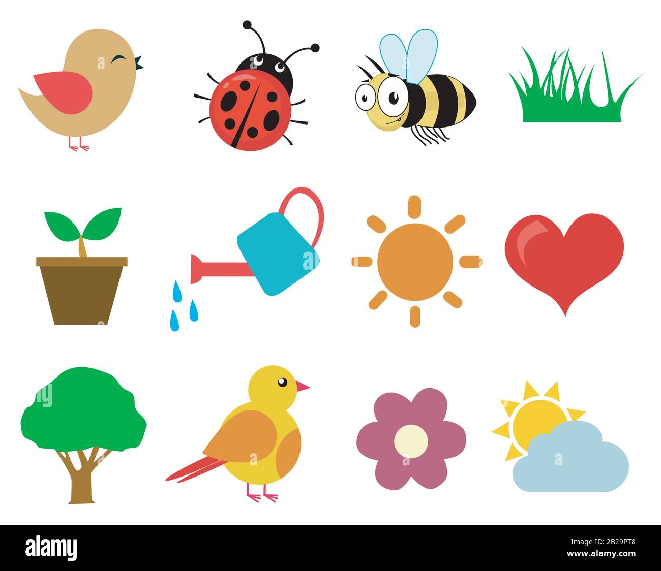 Spring design set vector illustration Stock Vector Image & Art - Alamy