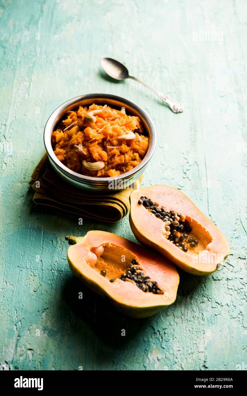 Papita or Papaya Halwa is a tasty indian sweet recipe Stock Photo - Alamy