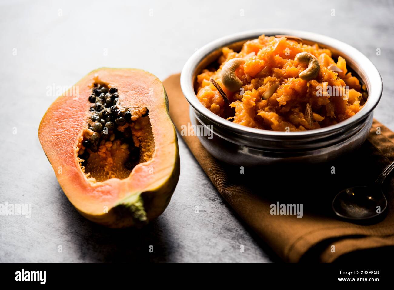 Papita or Papaya Halwa is a tasty indian sweet recipe Stock Photo - Alamy