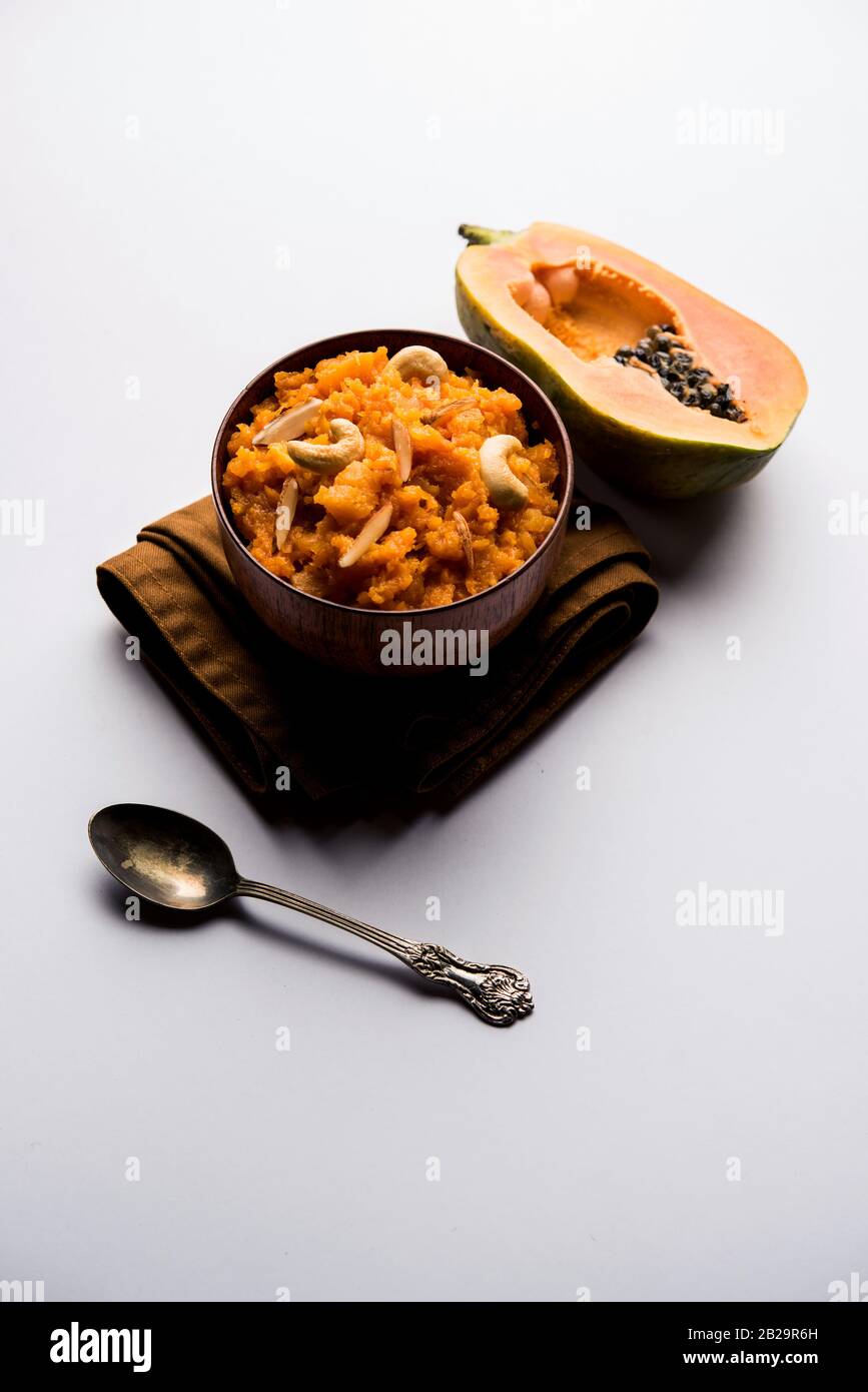 Papita or Papaya Halwa is a tasty indian sweet recipe Stock Photo - Alamy