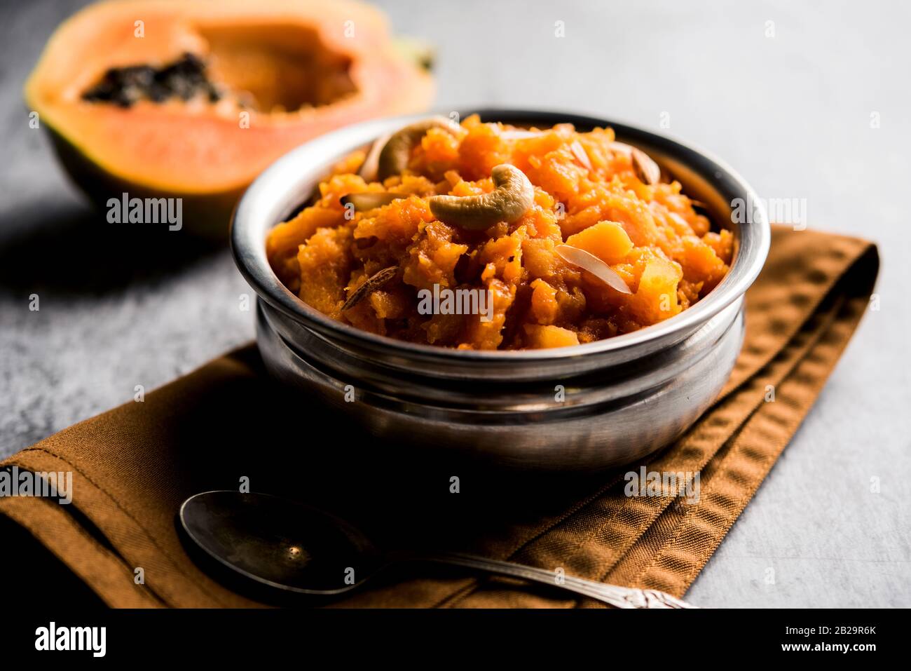 Papita or Papaya Halwa is a tasty indian sweet recipe Stock Photo - Alamy